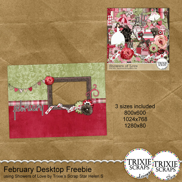 February Desktop Freebie - Trixie Scraps Designs