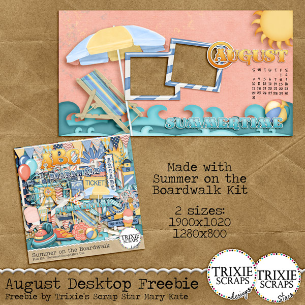 August Desktop Freebie - Trixie Scraps Designs
