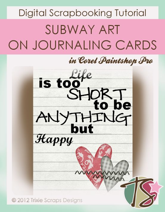 How To Use Subway Word Art On Journaling Cards - Trixie Scraps Designs